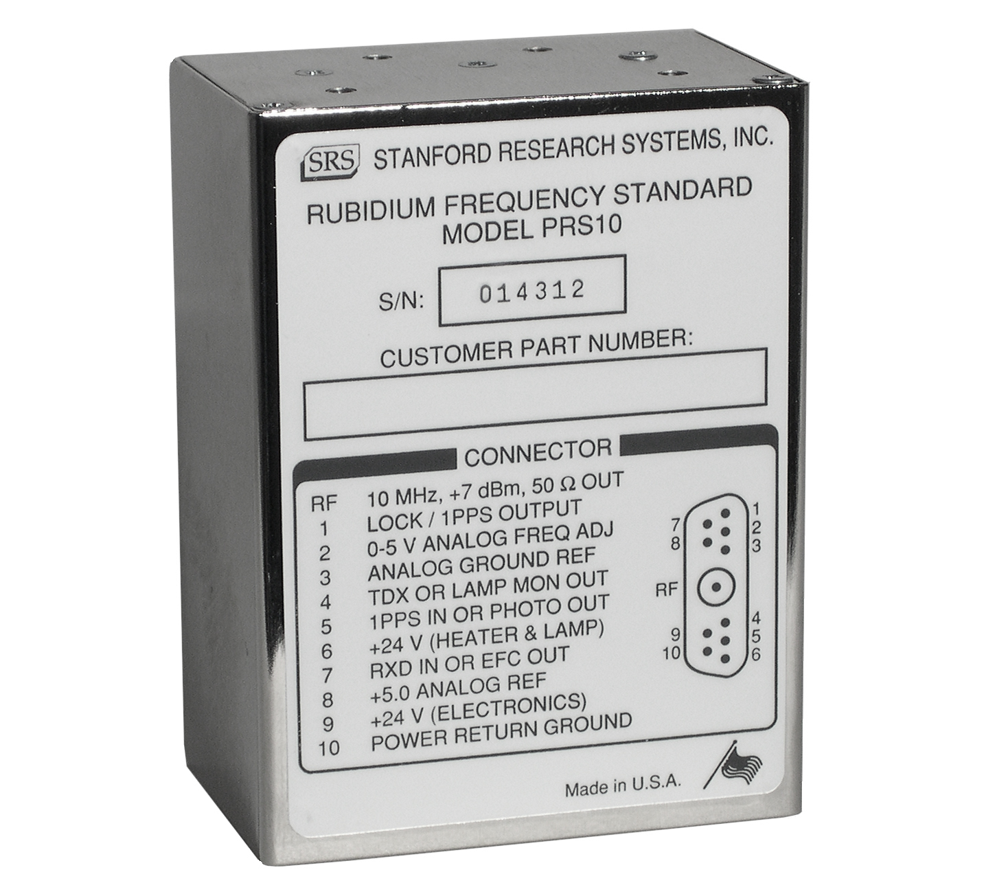 PRS10 - Rubidium Frequency Standard
